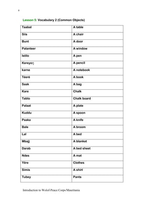 Basic Wolof Language Course | PDF