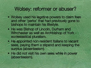 Wolsey And The Church2 | PPT