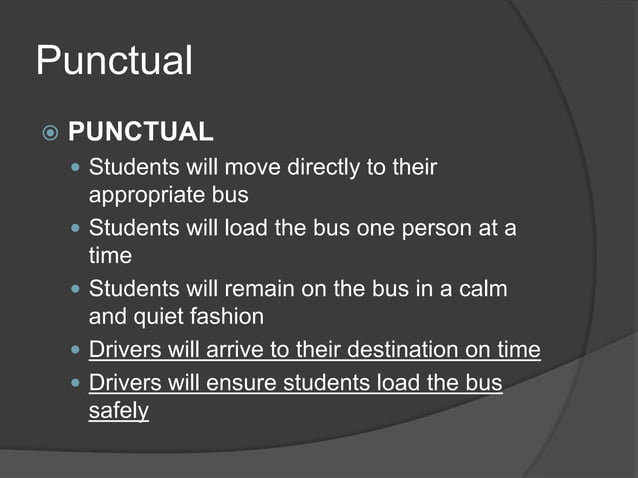 SMS Bus Expectations | PPT