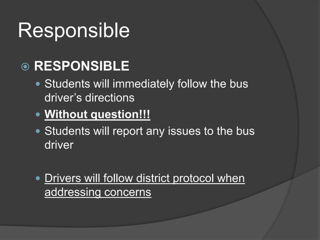 SMS Bus Expectations | PPT
