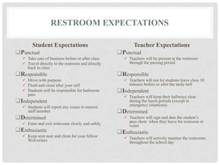 SMS Hallway and Restroom Expectations | PPT