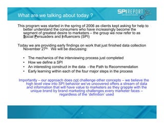 WoM: Introdcing SPI Reports - Social Persuaders and Influencers | PDF