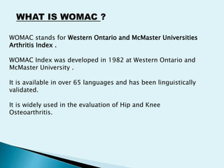 Womac and Koos | PPTX