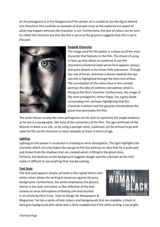 Woman in Black Poster Textual Analysis | DOCX
