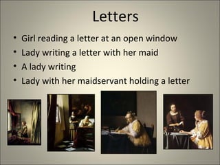 Woman in blue reading a letter | PPT