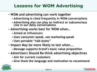 WOMBAT 3 - How to Integrate Word of Mouth into Your Advertising Plans | PPT