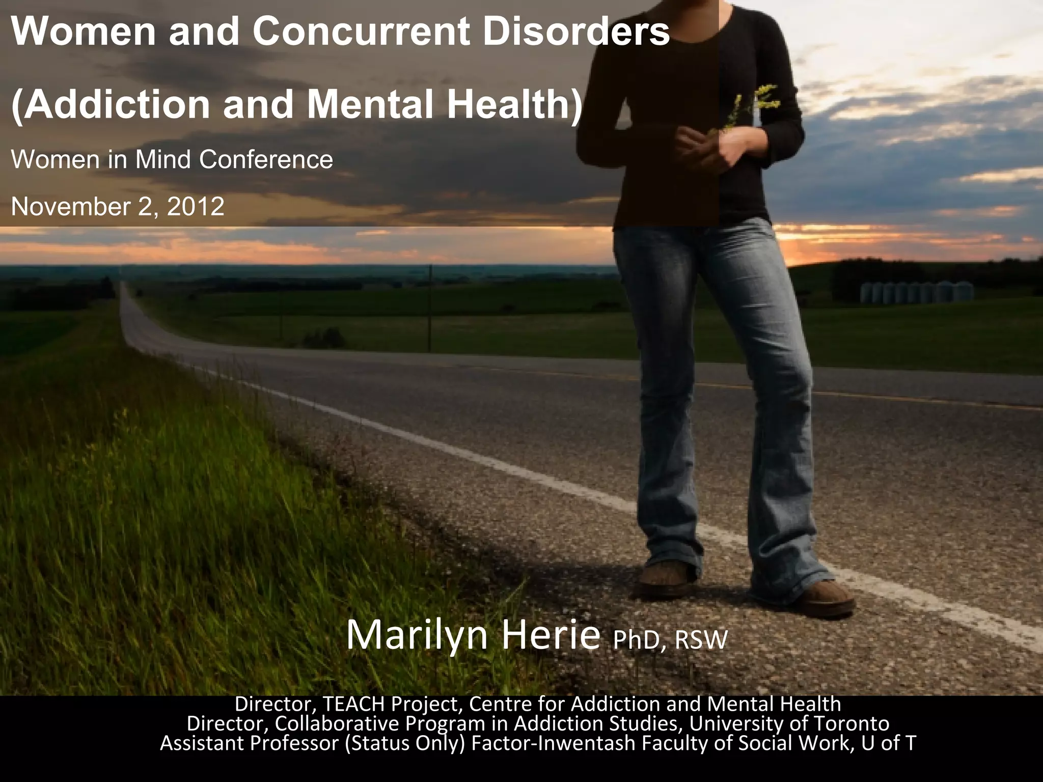 Women and Concurrent Disorders | PDF
