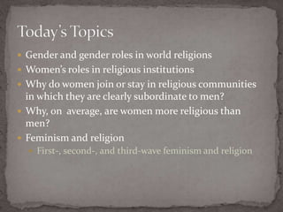 POWERPOINT: Women and Religion Week 12 | PPTX