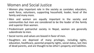 Women and social justice | PPTX