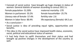 Women and social justice | PPTX