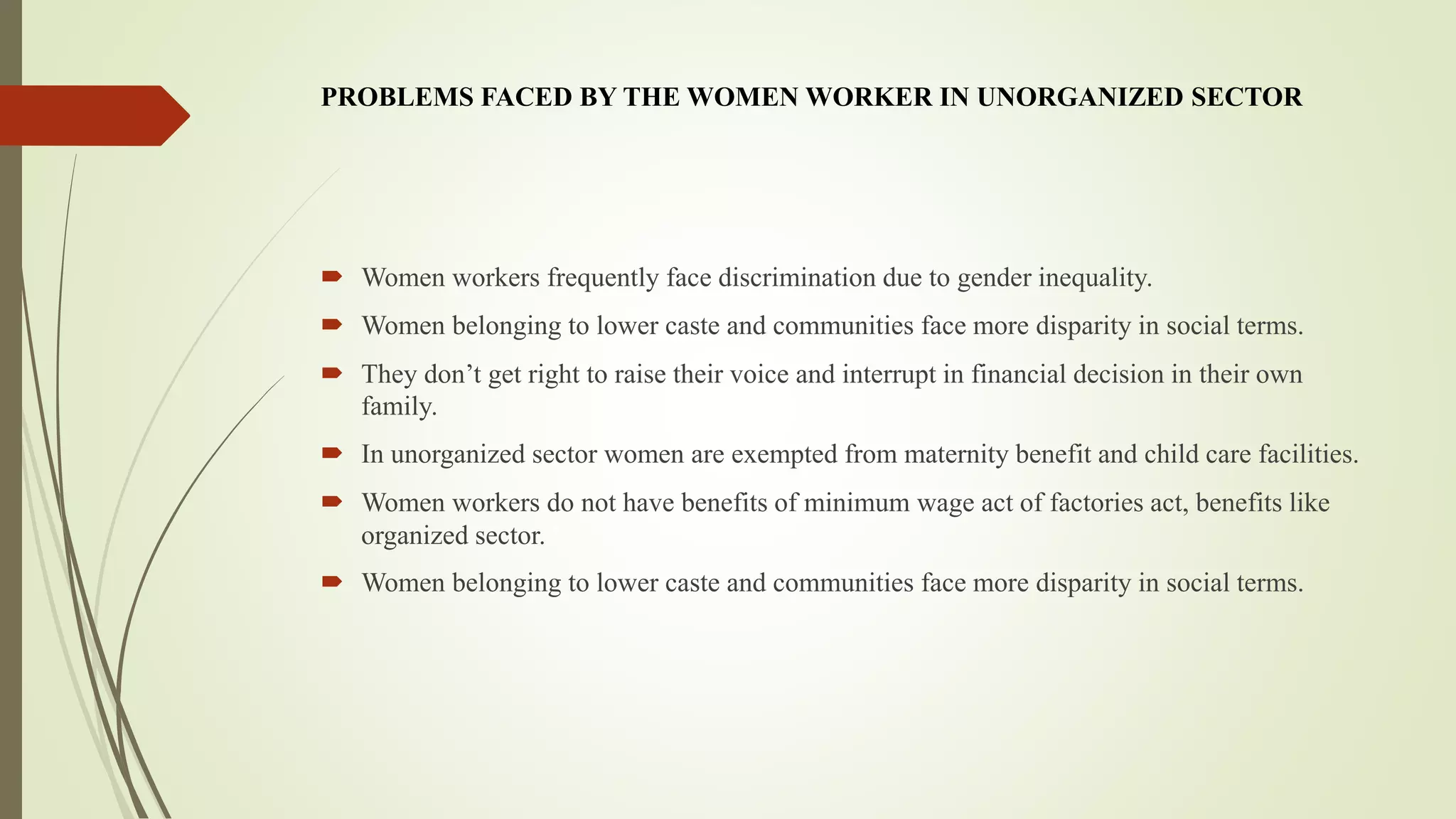 Women and work – female workers in unorganized.pptx
