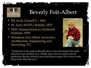 Bethune's Daughters: Women Architects from Buffalo, NY | PPT