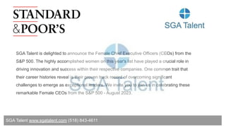 SGA Talent is delighted to announce the Female Chief Executive Officers ...