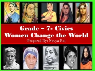Grade - 7. Social Science .Women change the world | PDF