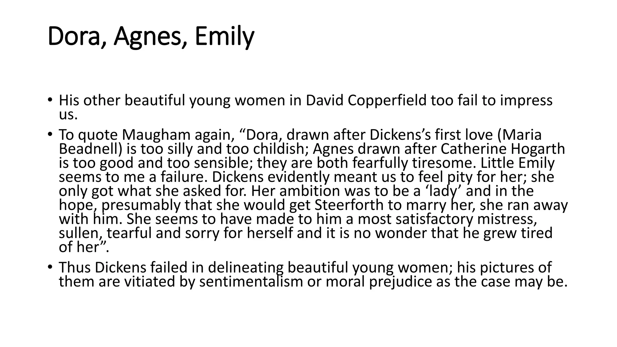 Women characters in "David Copperfield" by Charles Dickens | PPT