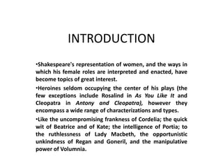 Women characters in Shakespeare's Play | PPTX