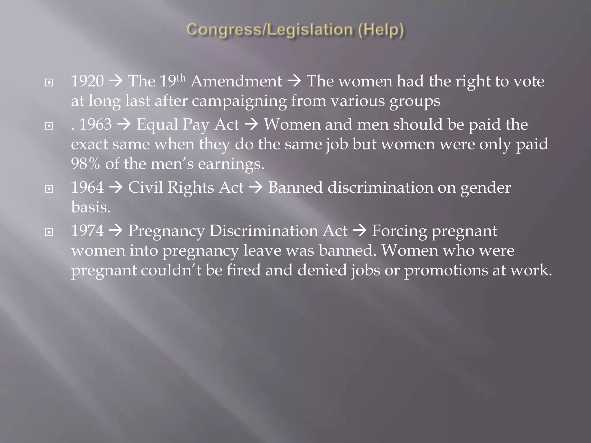 Women civil rights (1865 – 1992) | PPTX