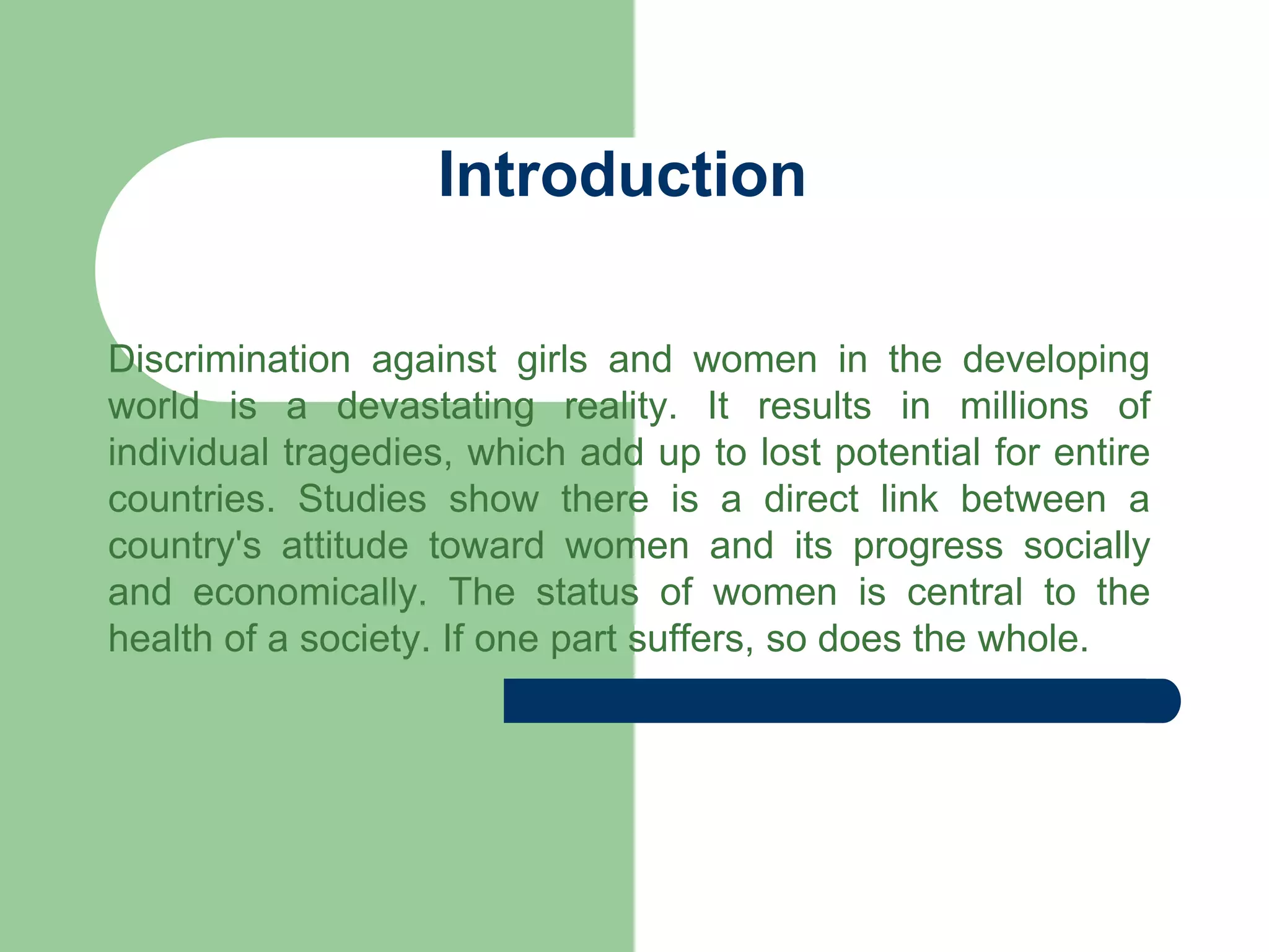 Women discrimination | PPTX