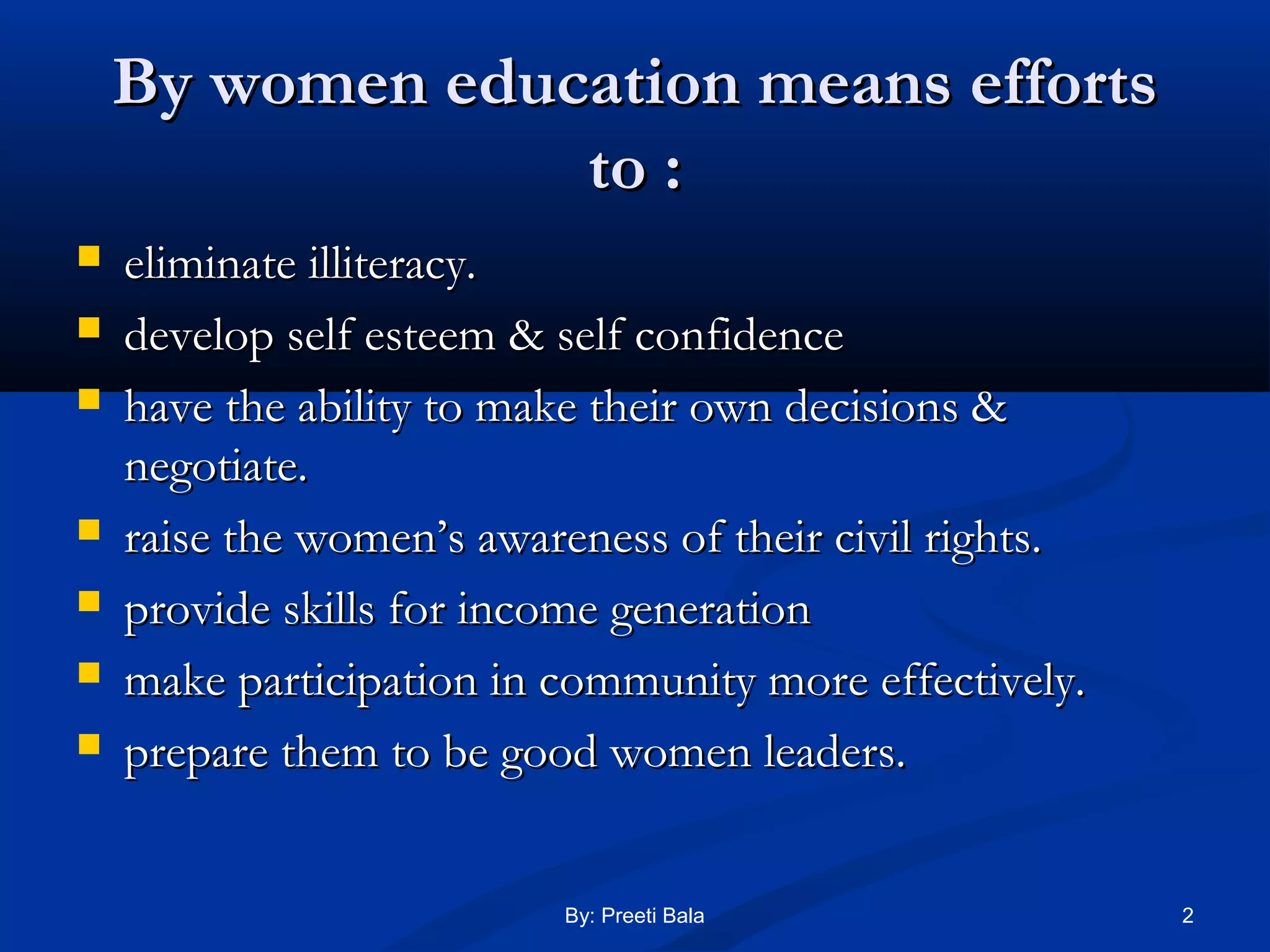 Women education | PPT