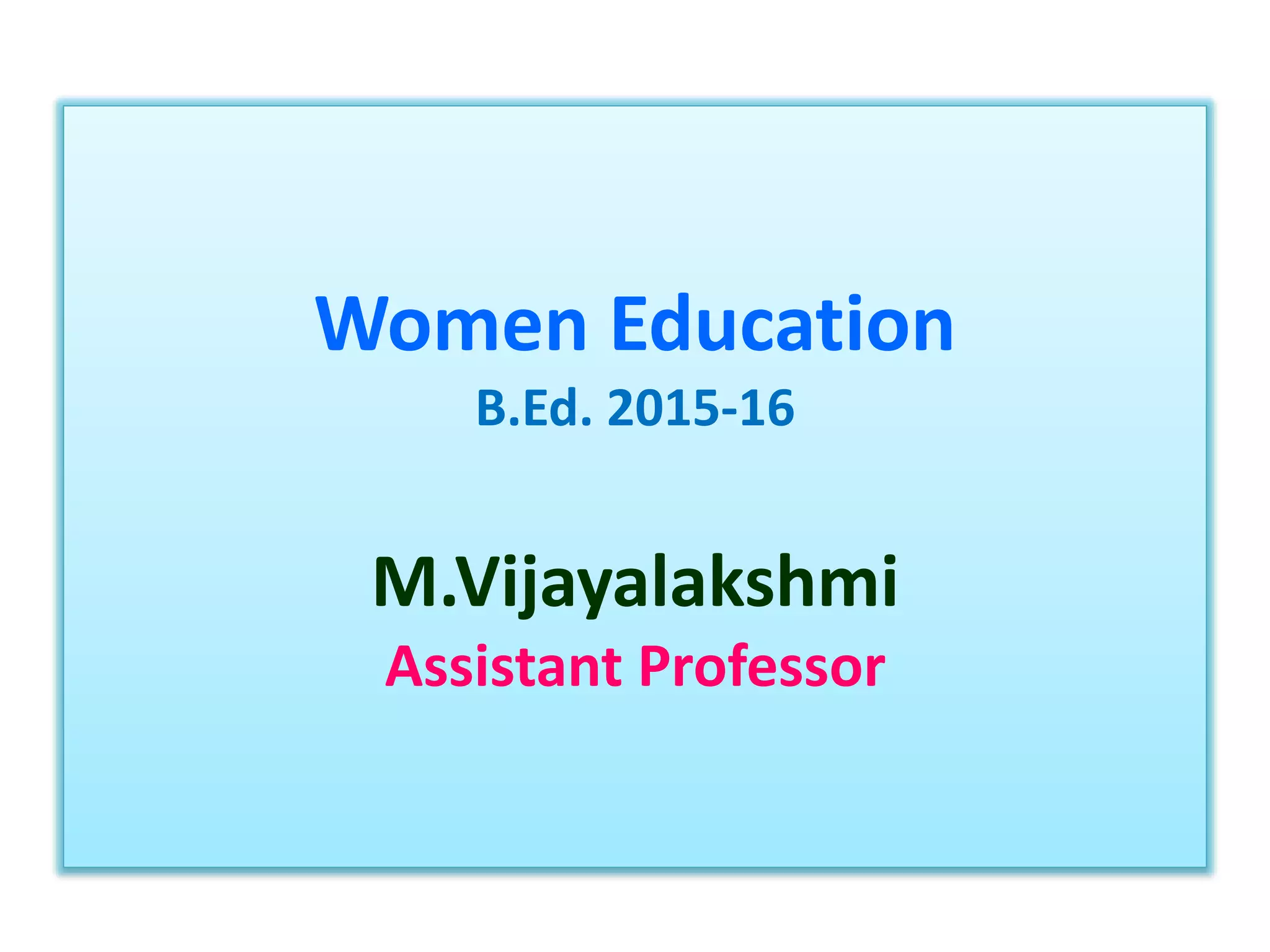 Women education | PPTX
