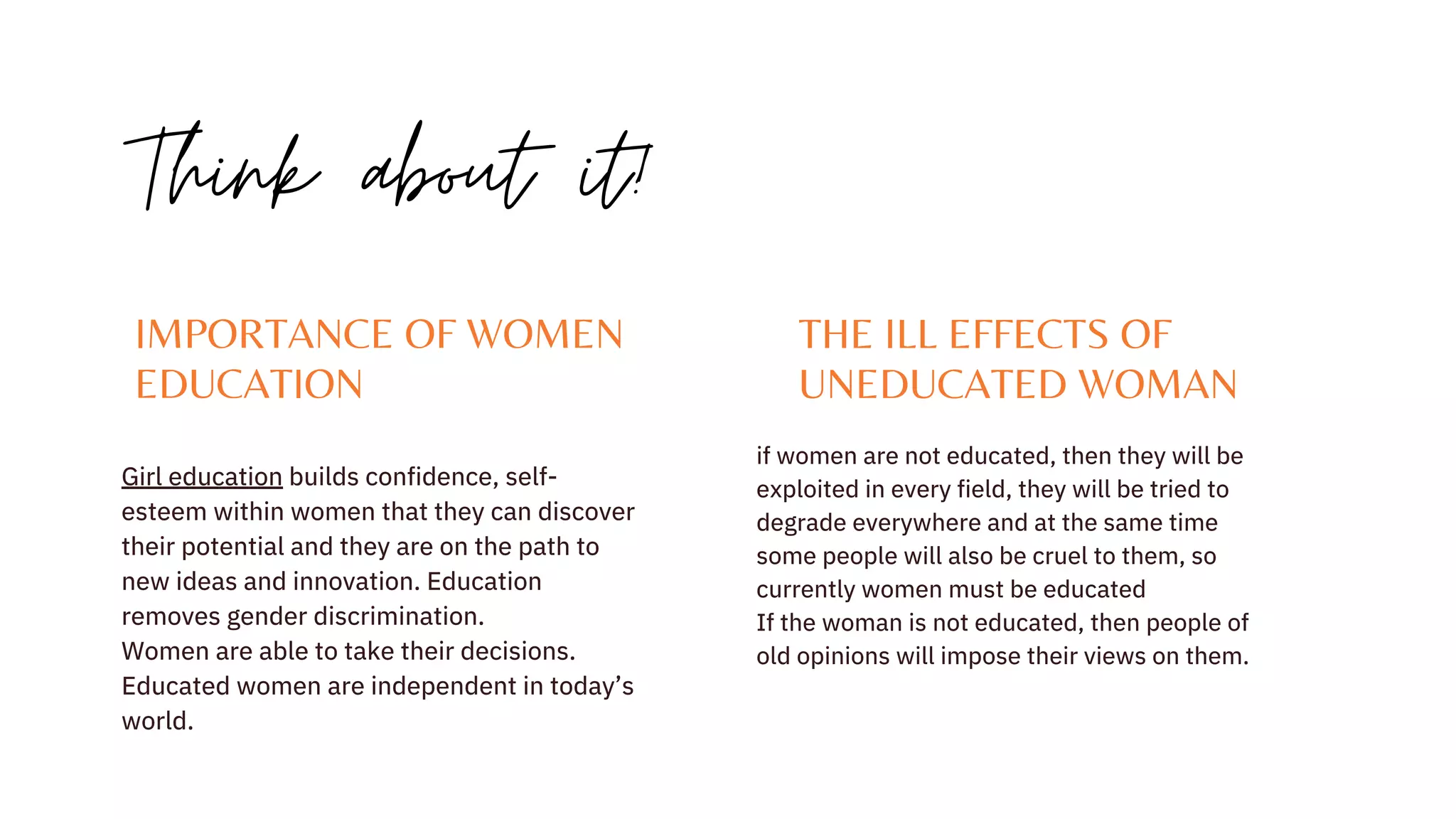 Women education in Our India | PPT