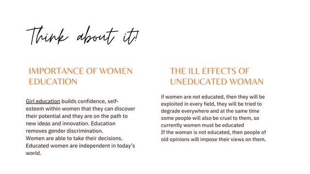 Women education in Our India | PPT