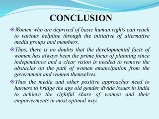 role of mass media in women empowerment | PPTX