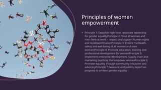 WOMEN EMPOWERMENT. AIM ,ROLE AND PRINCIPLES pptx ABHILAL KURUPALATH | PPTX
