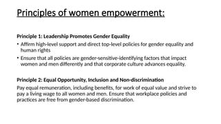 Women Empowerment Principles and National Policies | PPTX