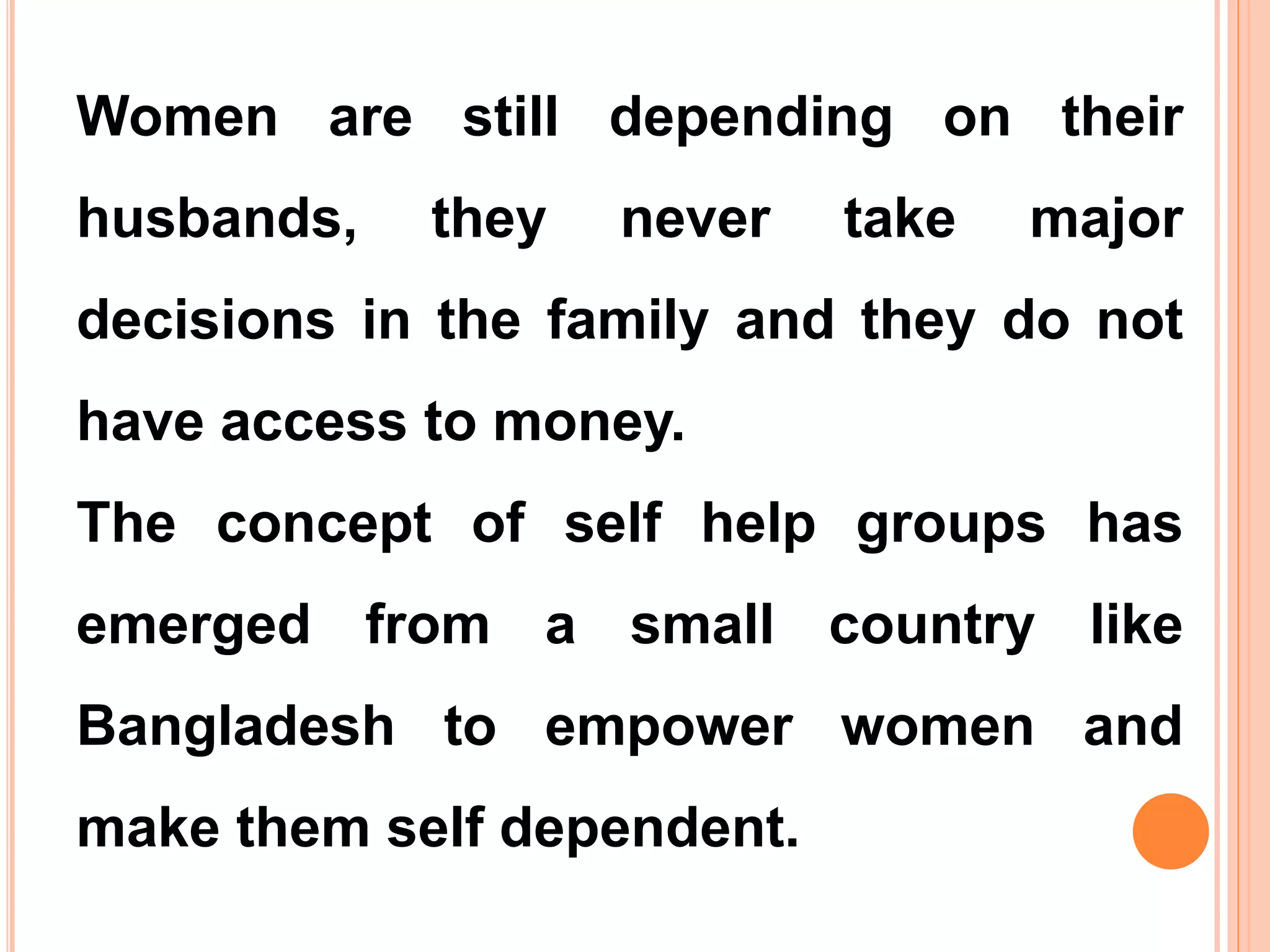 Women empowerment through self help groups | PPTX