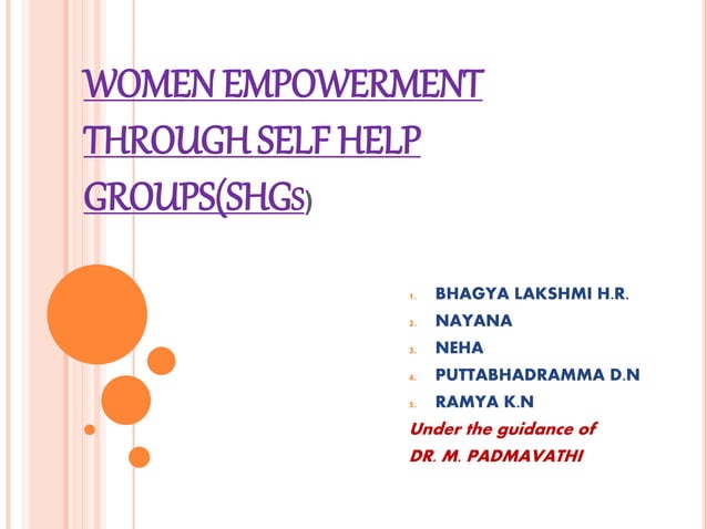 Women empowerment through self help groups | PPTX | Debated Sensitive ...
