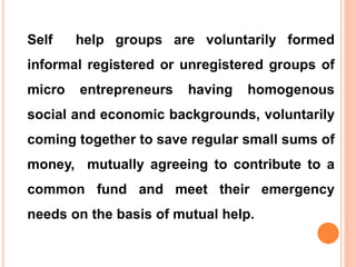 Women empowerment through self help groups | PPTX