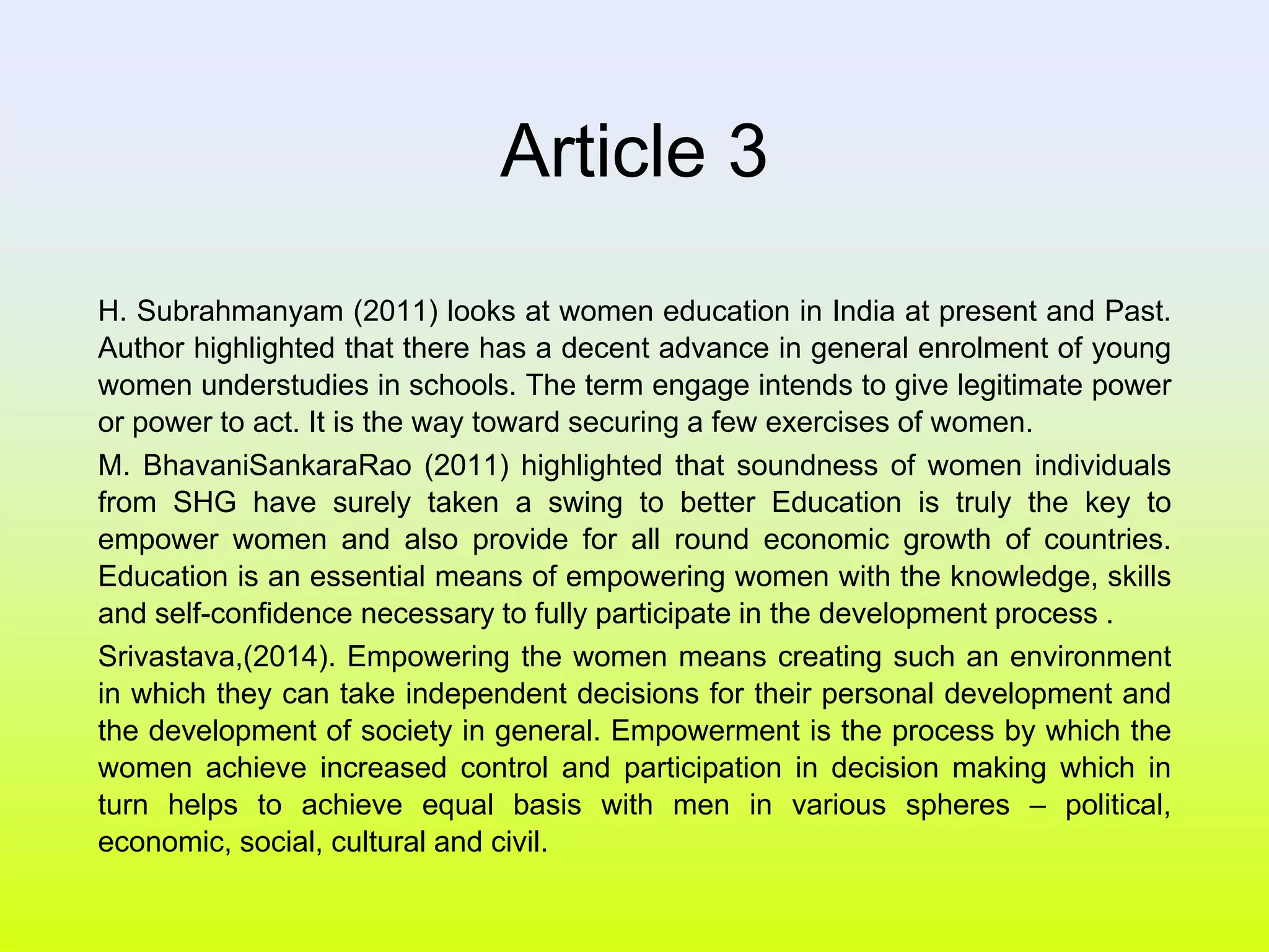 Enhancing Women Education:A step Towards Equality | PPTX | Women\'s ...