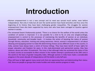 Enhancing Women Education:A step Towards Equality | PPTX