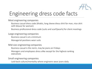 Dress for Success in Engineering - How to dress as women engineers | PPTX
