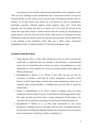 Women entrepreneurship - Case Study | PDF | Information Services ...