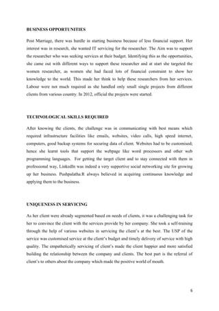 Women entrepreneurship - Case Study | PDF