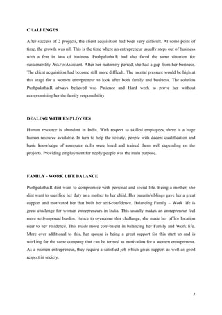 Women entrepreneurship - Case Study | PDF