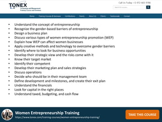 Women Entrepreneurship Training | PPTX