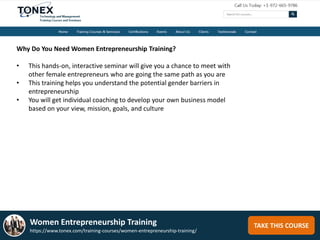 Women Entrepreneurship Training | PPTX