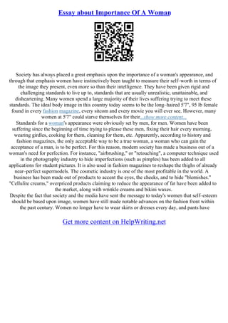Women Essay | PDF