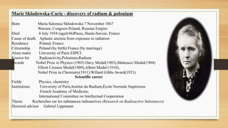 Women in chemistry | PPTX