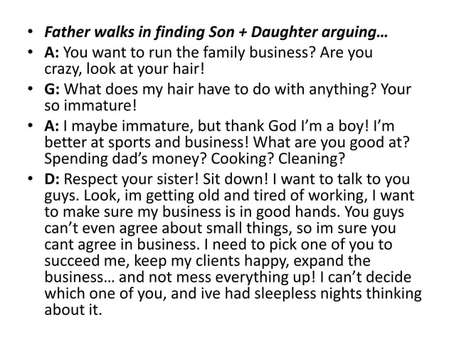 Women In Family Biz Skit | PPTX