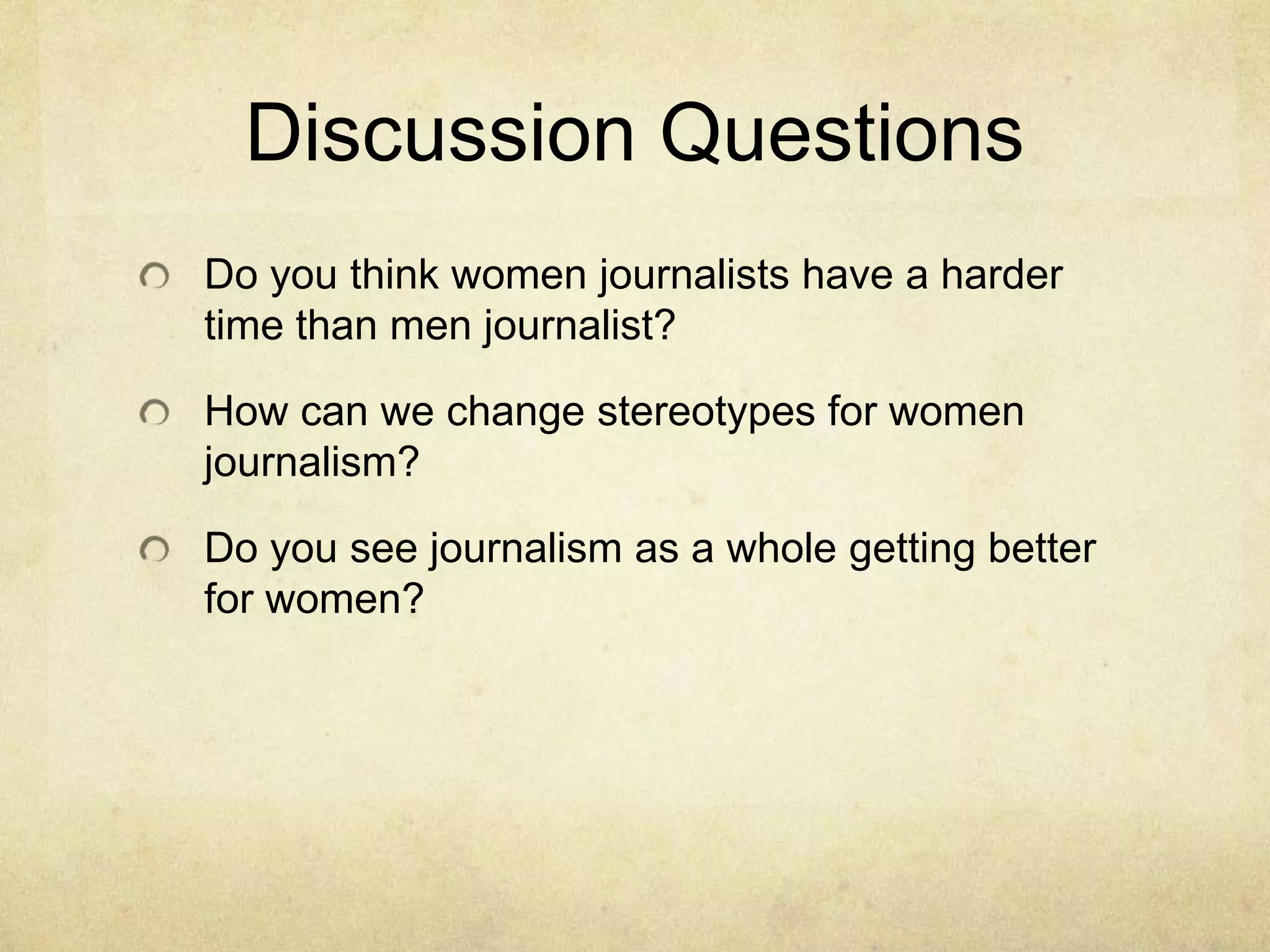 Women in journalism | PPTX