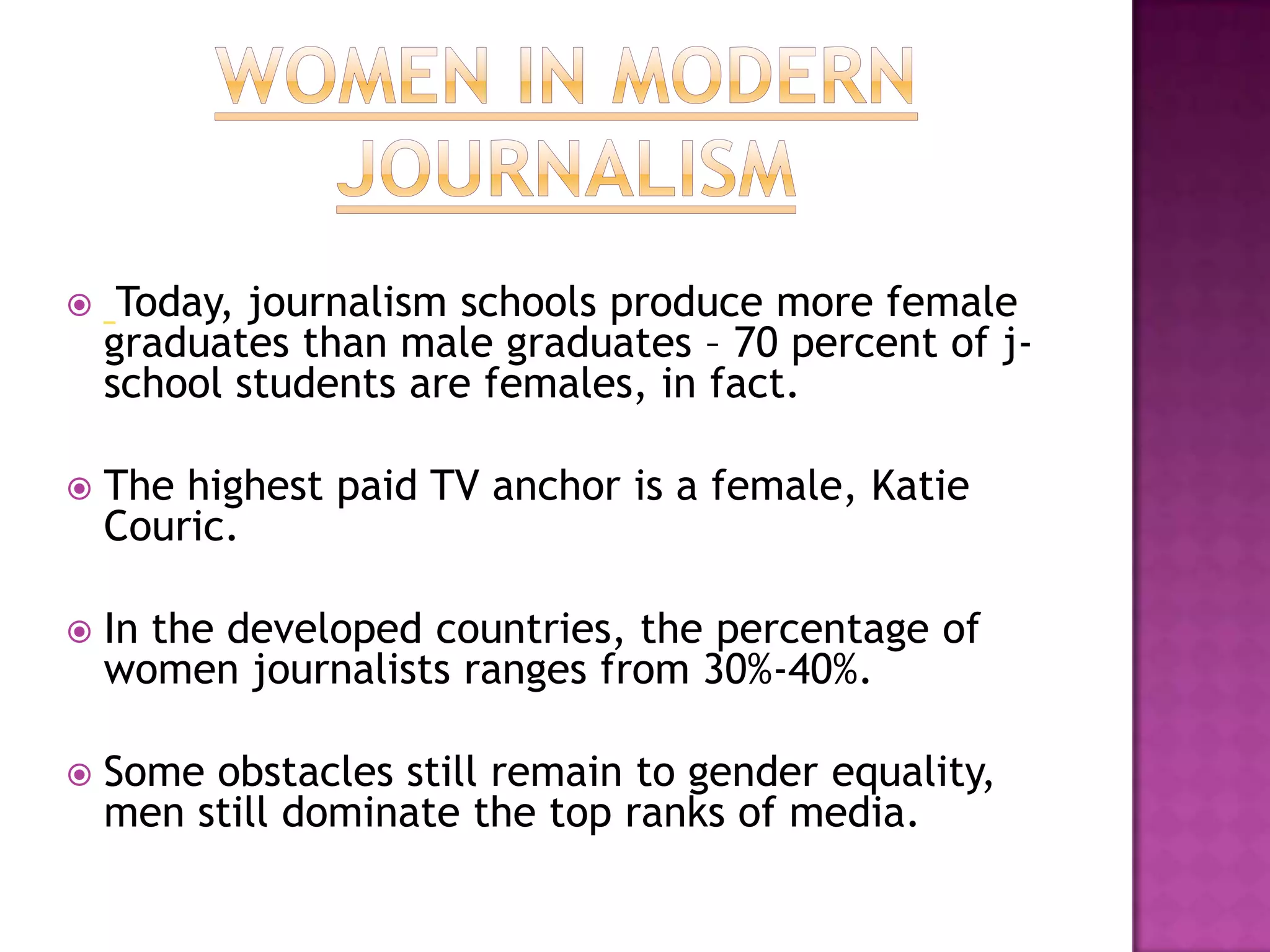 Women in journalism ppt | PPTX