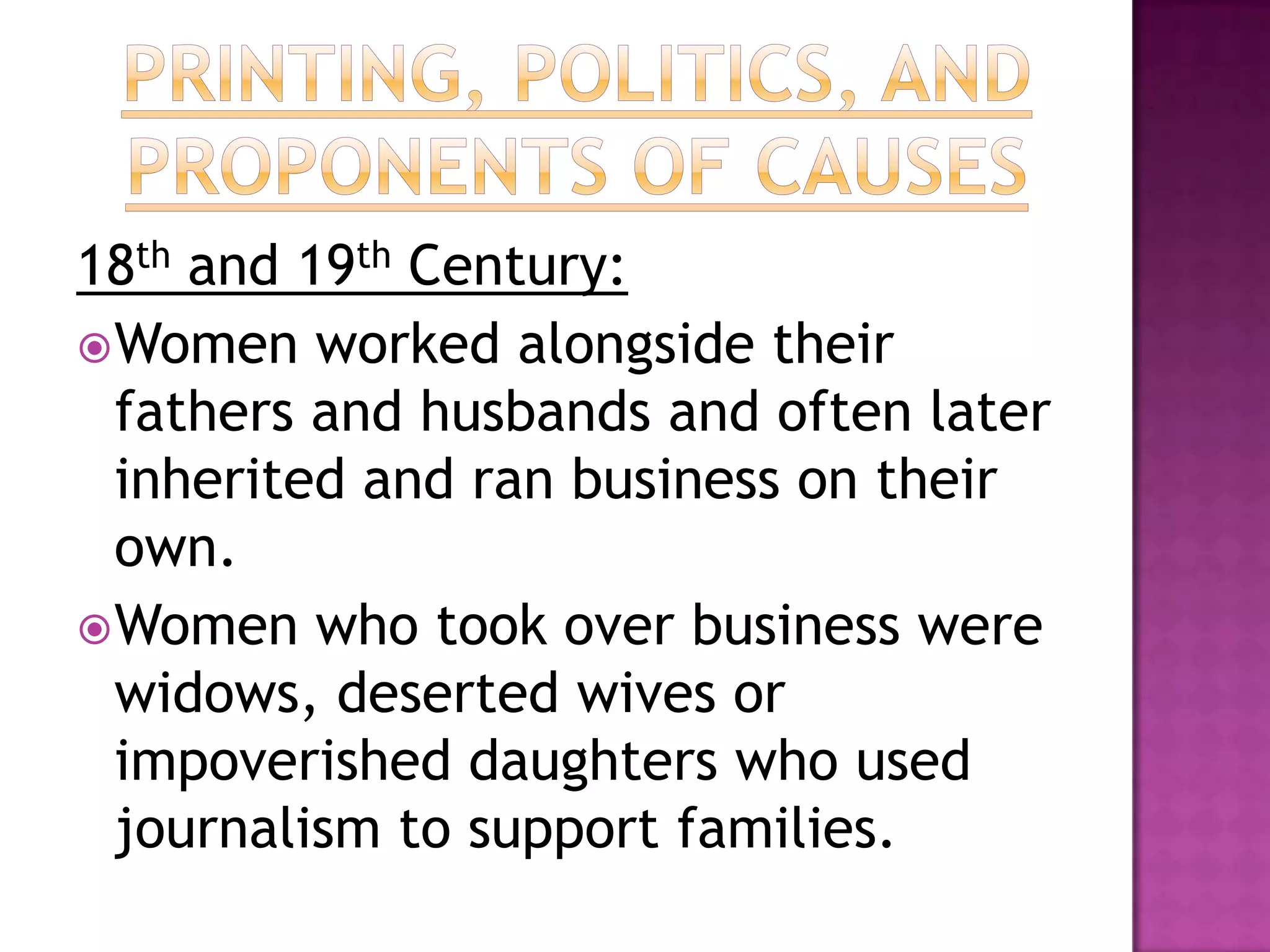 Women in journalism ppt | PPTX