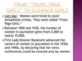 Women in journalism ppt | PPTX