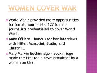 Women in journalism ppt | PPTX