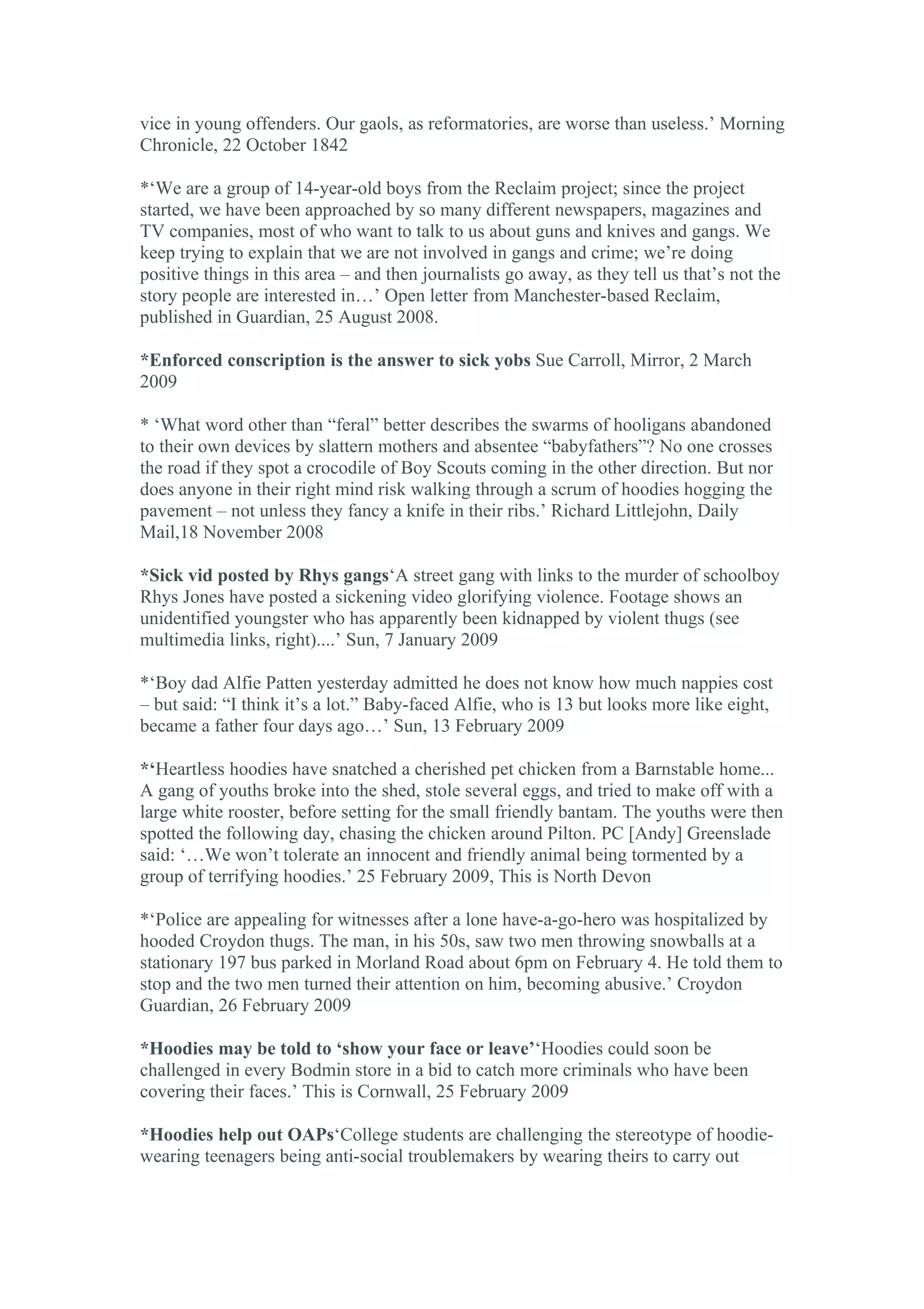 'Hoodies or Altar Boys', Newspaper Representations of Teenage Boys | DOC