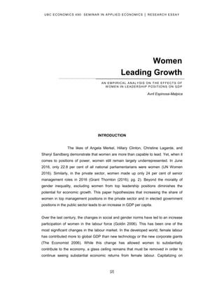 Women Leading Growth: An Empirical Analysis on the Effects of Women in ...